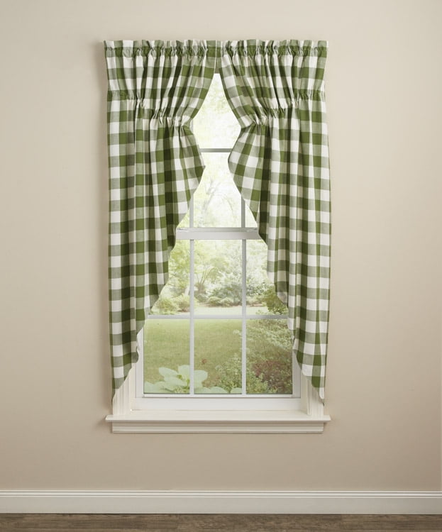 Wicklow Sage Buffalo Check Lined Gathered Swag 72''X63'' - Walmart.com