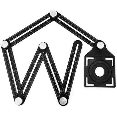 Dyfrio Multi-Angle Ruler, Aluminum Alloy Six-fold Measuring Ruler ...