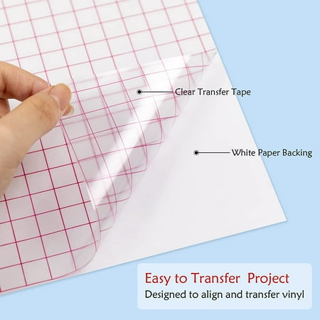 Transfer Tape for Vinyl 12 x 100 FT w/Red Alignment Grid for Adhesive ...