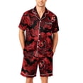 Bbyeadc Halloween Pajamas for Mens Ink-Wash Art Print Mens Summer ...