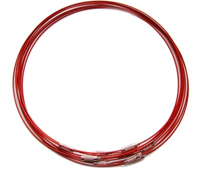 18 Inches Red Priced For Five Necklaces Cable Wire Round Necklace ...