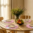 Round Woven Placemats 1 pc, Pink Snowman Washable&Heat Resistant ...