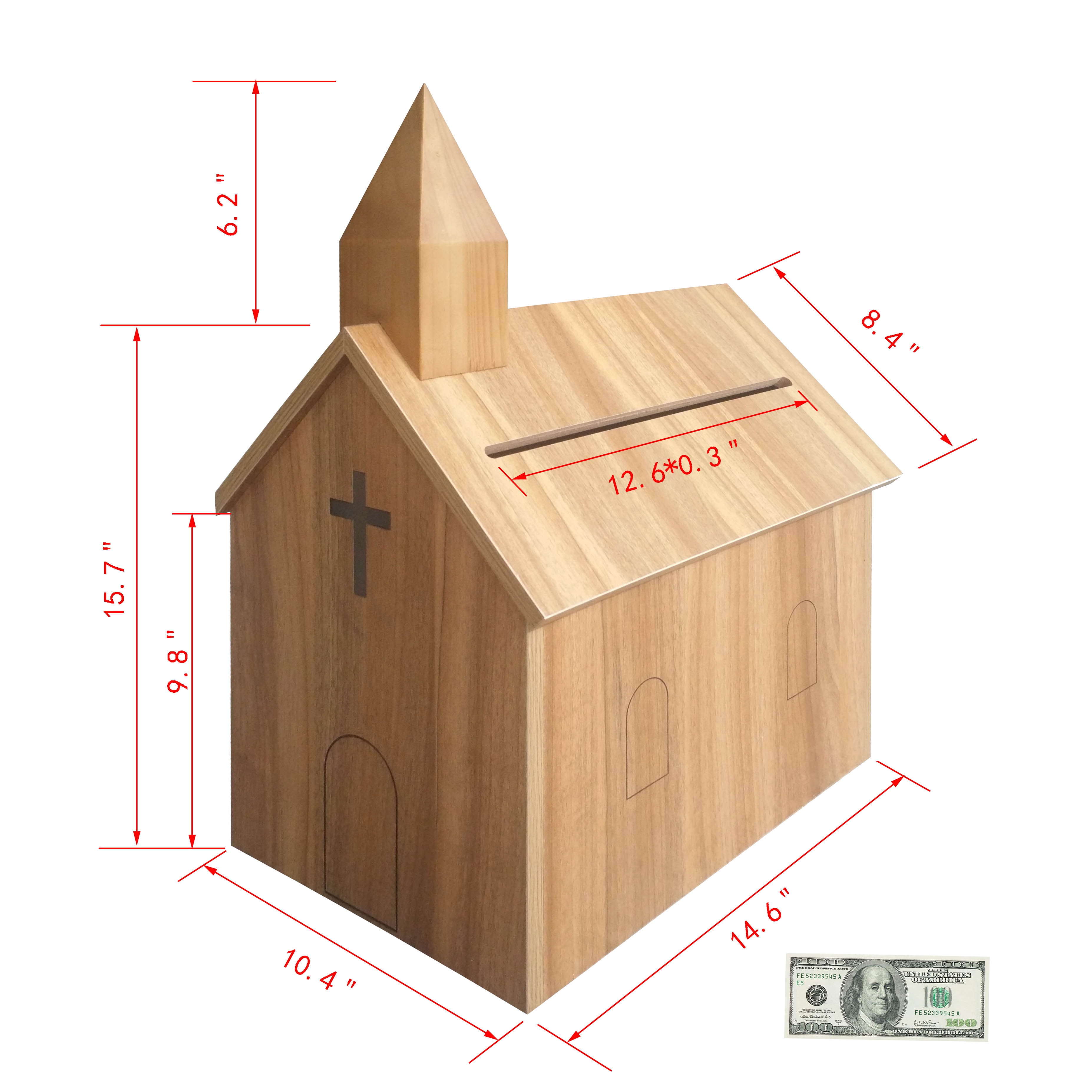 FixtureDisplays Church Steeple Box Collection Box Tithing Donation Box ...