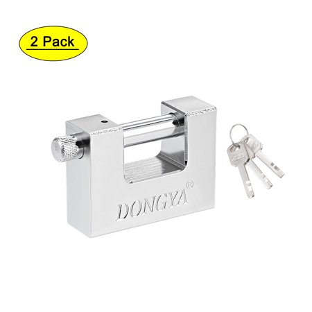 Steel Padlock, Keyed Different, 50mm Wide Chrome Straight Harden ...