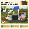Outsunny Wooden Kids Pirate Sandbox, Outdoor Sandboat with Bench Seats ...