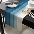 Blue Ombre Stripes Table Runner 90 Inches Long - Vintage Gradient ...
