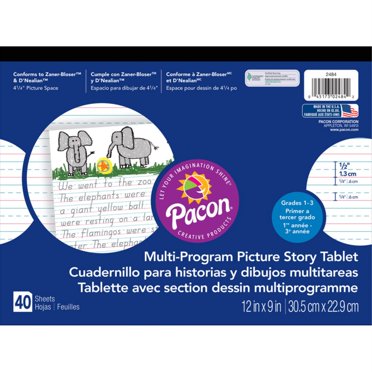 Pacon Handwriting Paper Tablet, Grades 2 & 3, Ruled Short, 8" x 10.5 ...