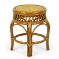 SK New Interiors Ginger Round Stool ECO Natural Rattan Wicker Handmade ...