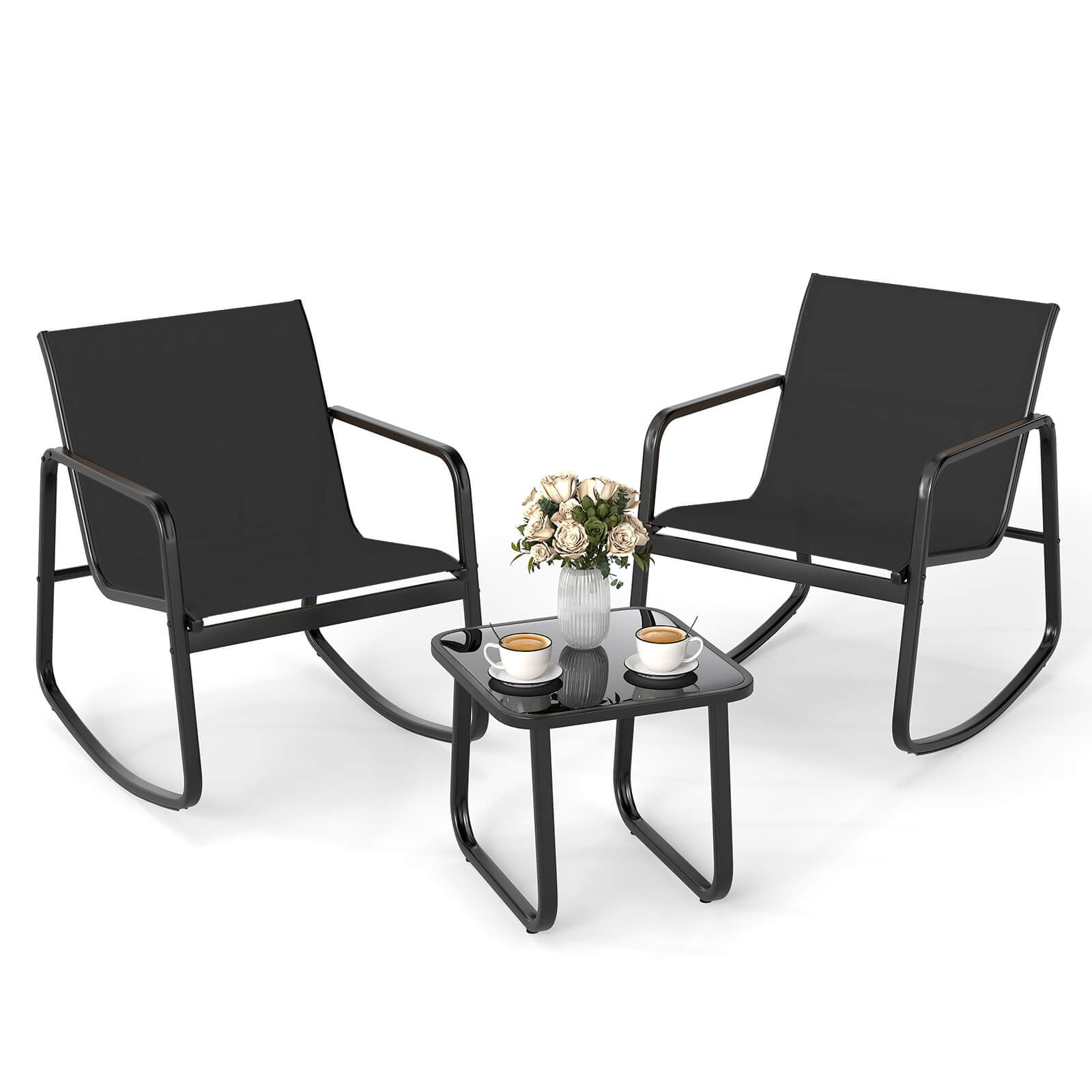 Click here for Costway 3 Piece Patio Rocking Set 2 Rocking Bistro... prices