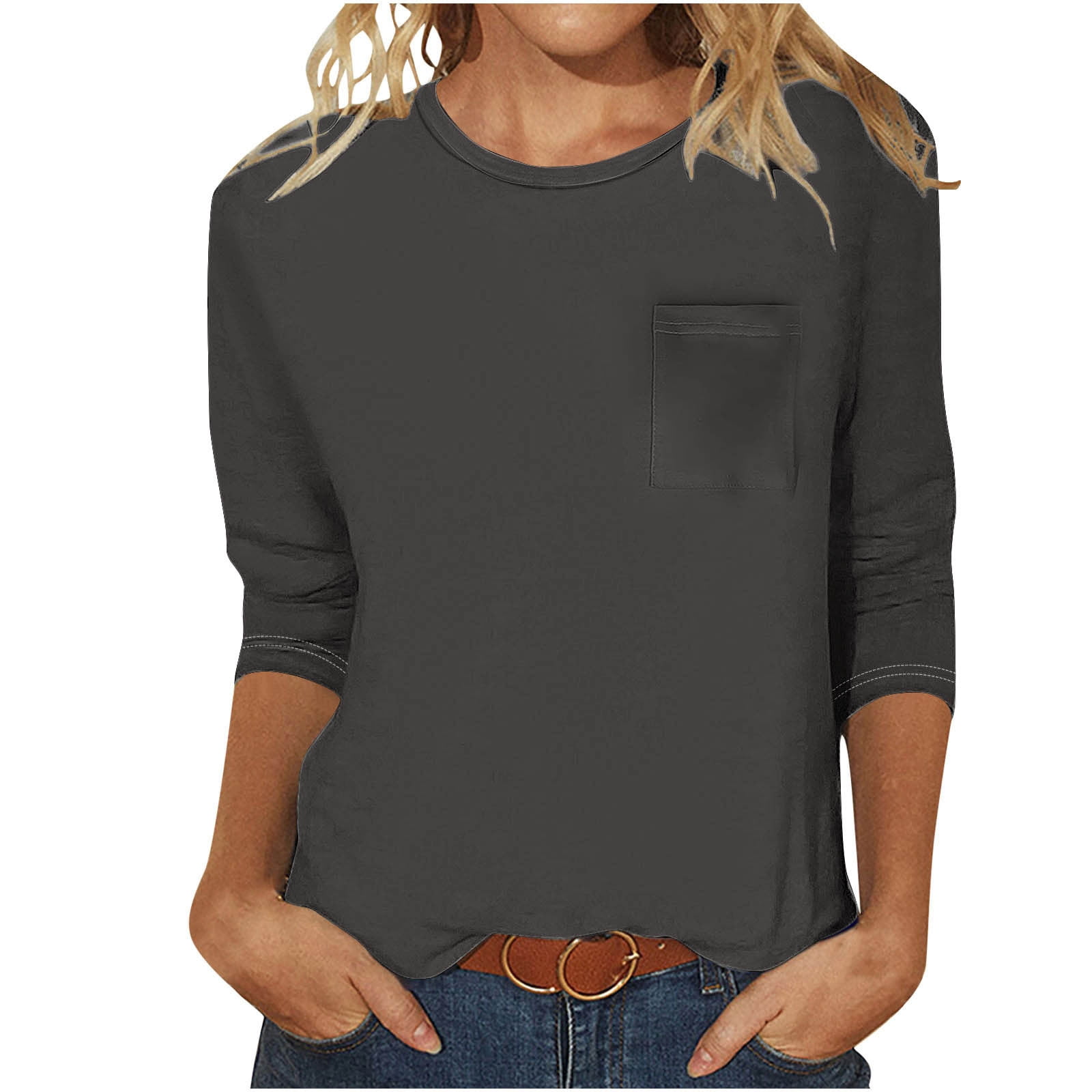 Click here for Aherbiu T Shirts For Women Crew Neck 3/4 Sleeve Sh... prices