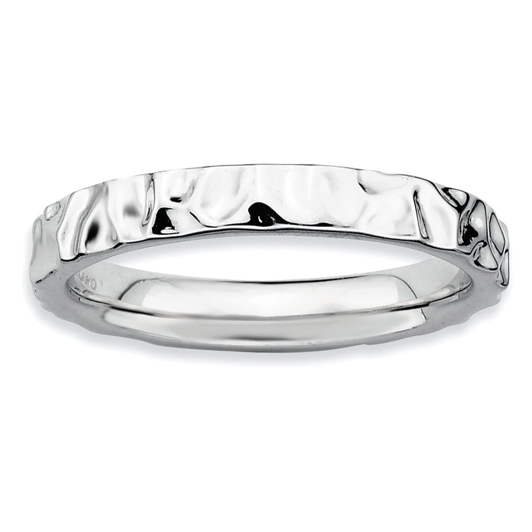 Sterling Silver Rhodium Ring - Walmart.com