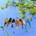 Multicolor Birds On A Wire High Stained Glass Suncatcher Window Panel ...