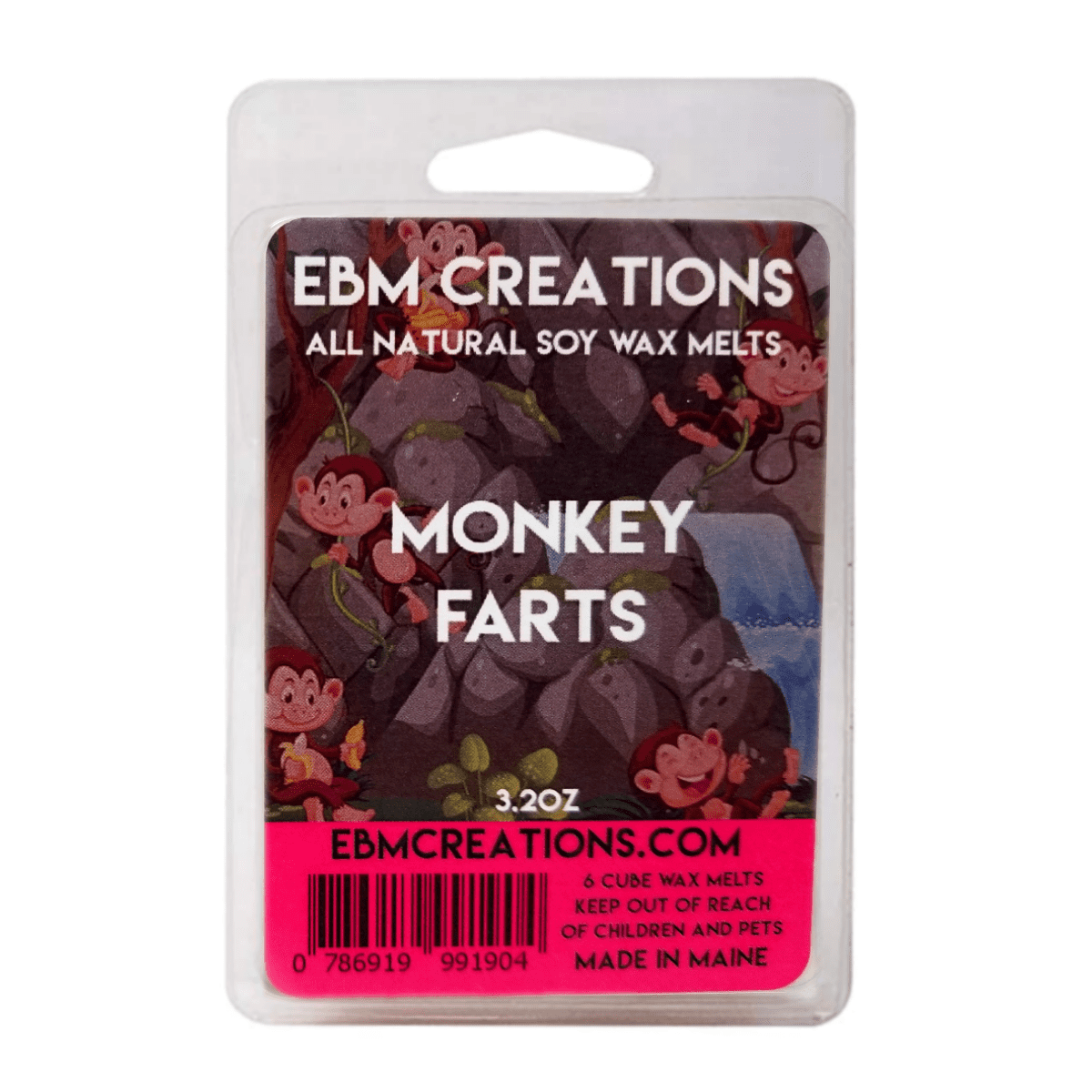 Monkey Farts Scented Soy Wax Melts, EBM Creations, 6 Cube 3.2oz ...