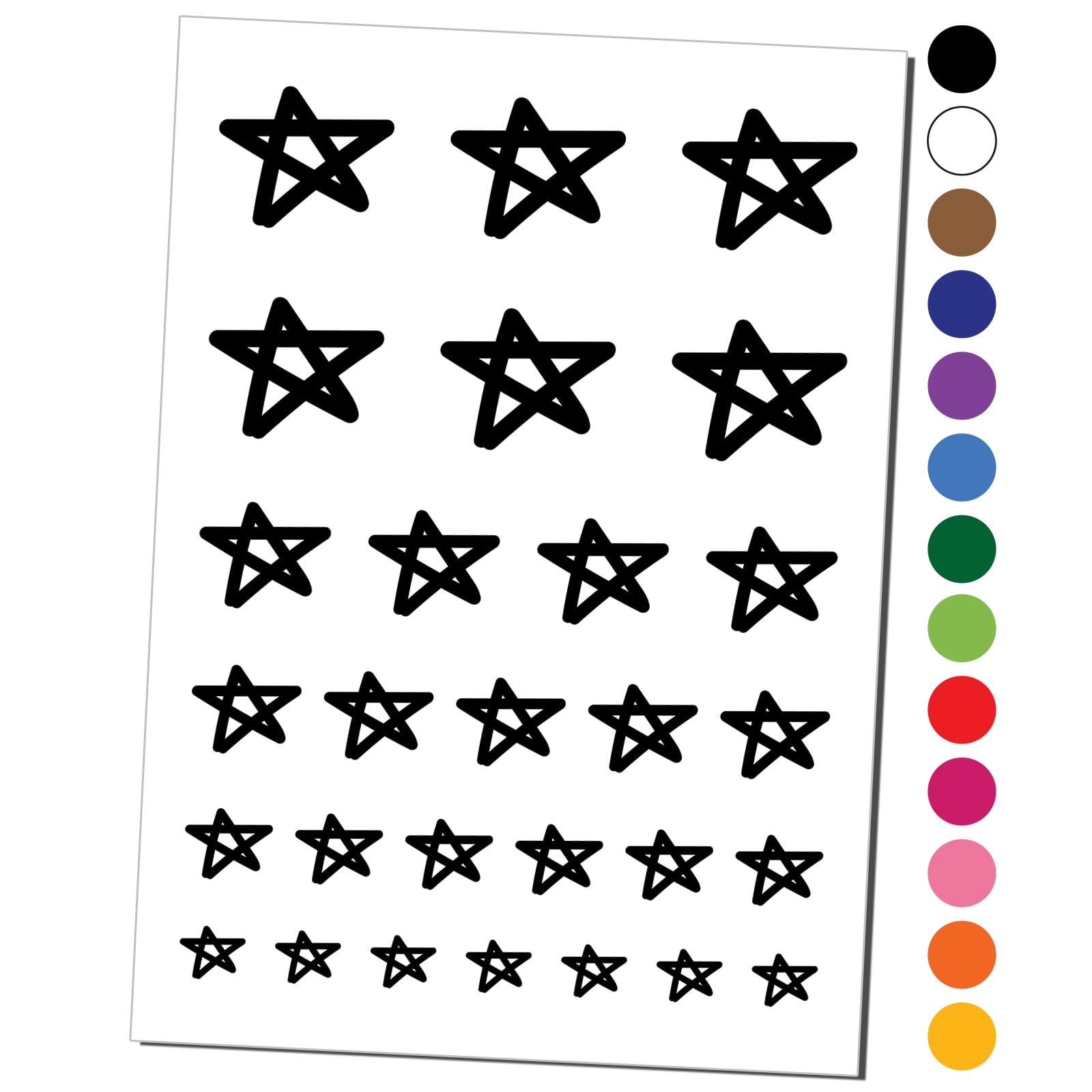 Star Doodle Water Resistant Temporary Tattoo Set Fake Body Art ...