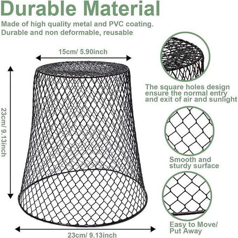 Garden Cloches Heavy Duty Chicken Wire Plant Covers - 9.13x9.13in Metal ...