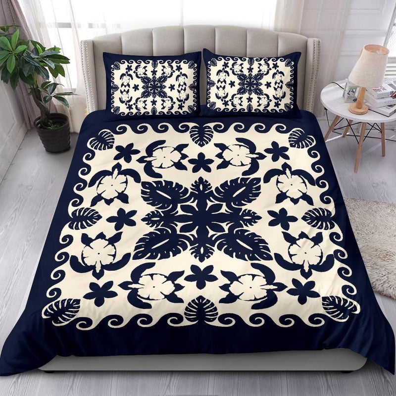 Juego de cama Tortuga con Hibiscus Royal Navy Palm Leaf | Walmart en línea