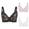COMVALUE Sexy Scallop Sheer Unlined No Padding Demi Underwire Push Up ...