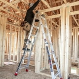 Lift Ladders 18’ Reach 5-in-1 Multi-Position and Extendable Aluminum ...