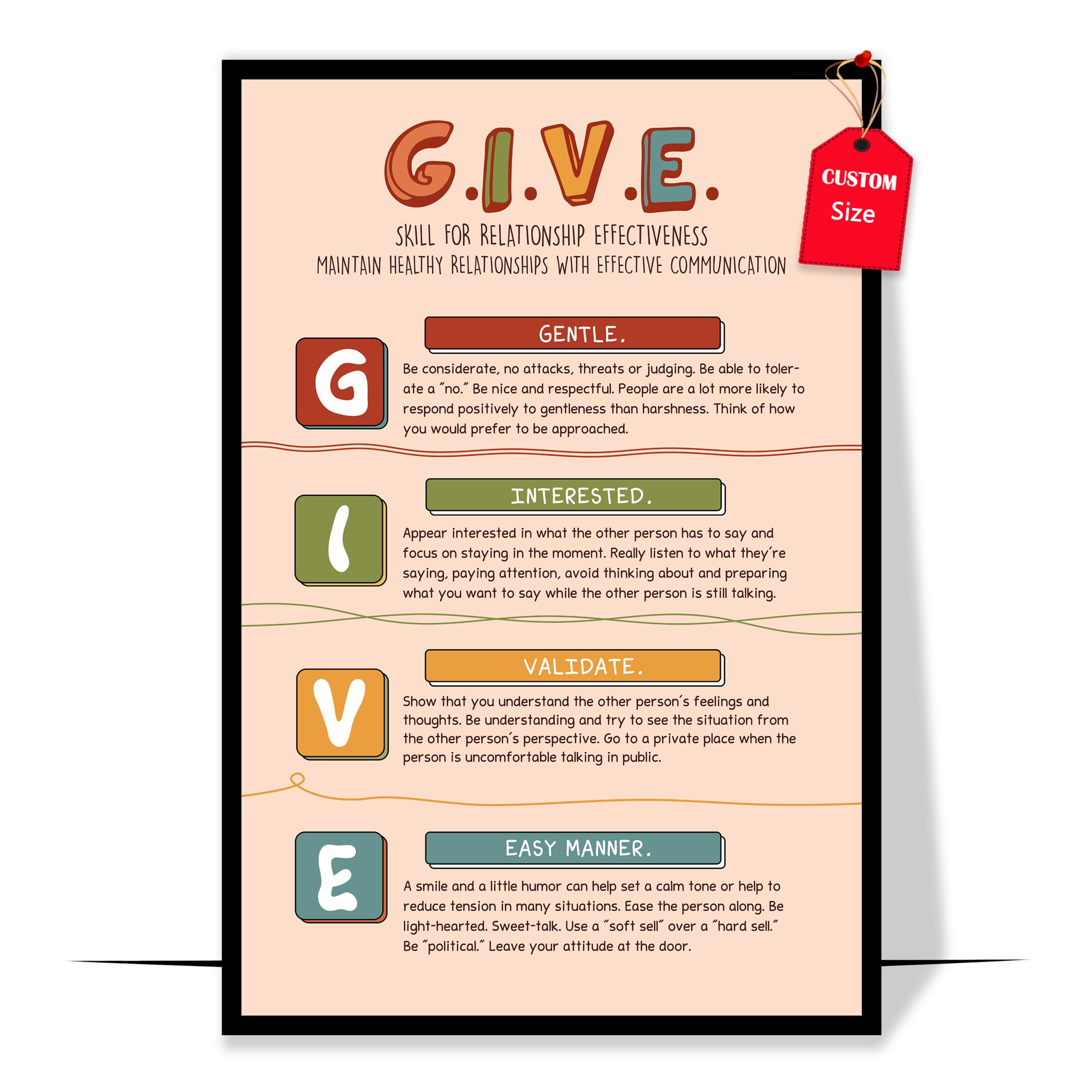 LOLUIS Give Skill for Relationships Effectiveness Poster, Mental Health ...