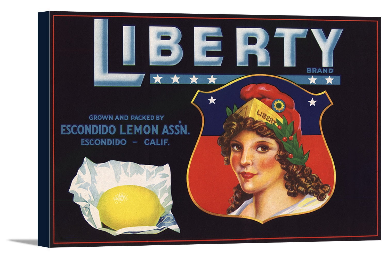 Liberty Brand - Escondido, California - Citrus Crate Label (18x12 ...