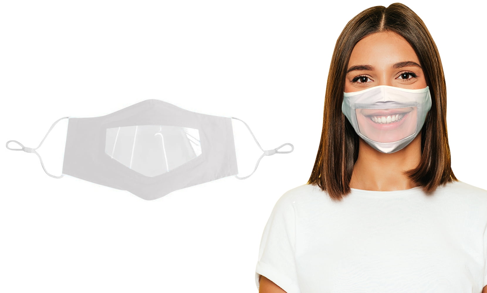 Clear Mouth Expression Smile Communicator Face Mask for Deaf and Hard ...