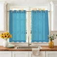 Blue Sheer Curtains 54 Inch Long 2 Panels, Solid Color Light Filtering ...