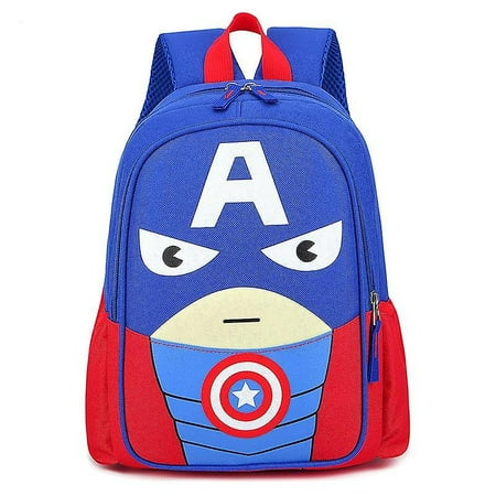 (Captain America) Kids Superhero Backpack Spiderman Superman School ...