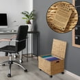 Casafield Rolling Filing Cabinet, Water Hyacinth File Organizer with ...