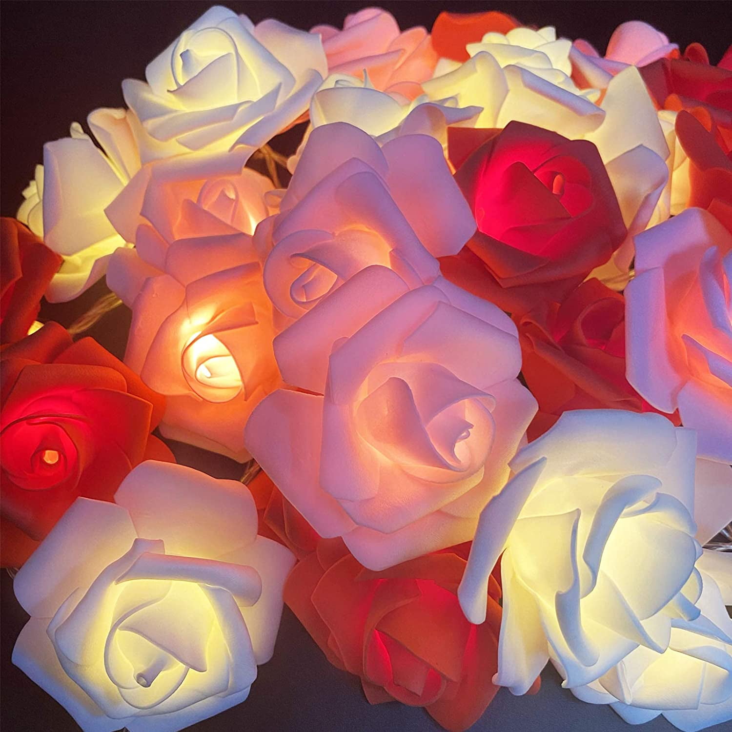 Dream Lifestyle DIY Rose Flower String Lights,1.5M LED Romantic String ...