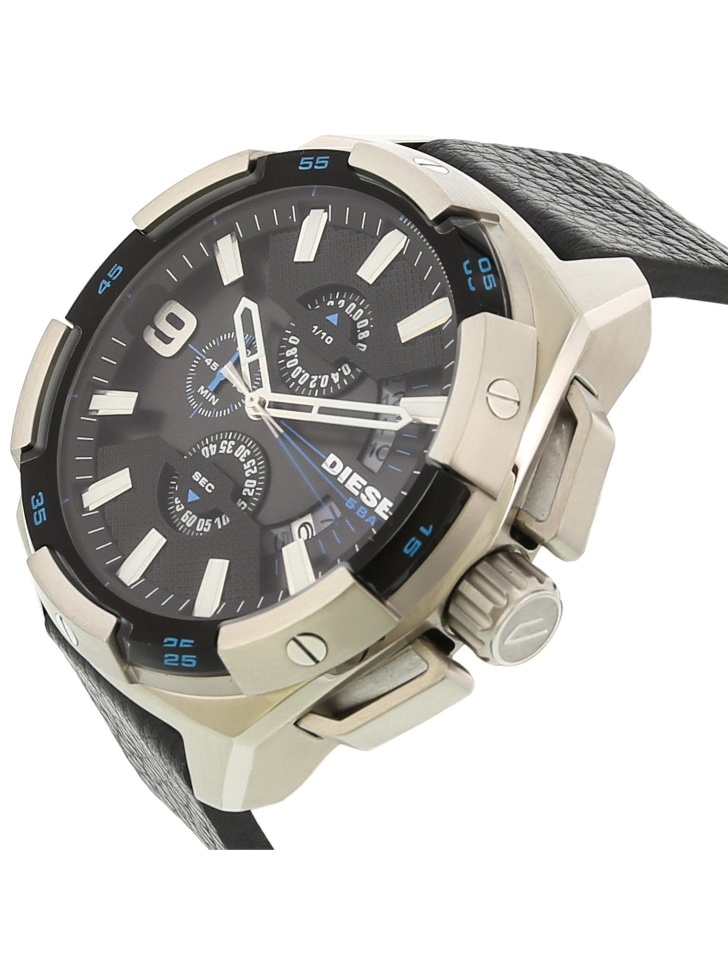 Diesel Men's Heavyweight DZ4392 Silver Leather Japanese Quartz Dress ...