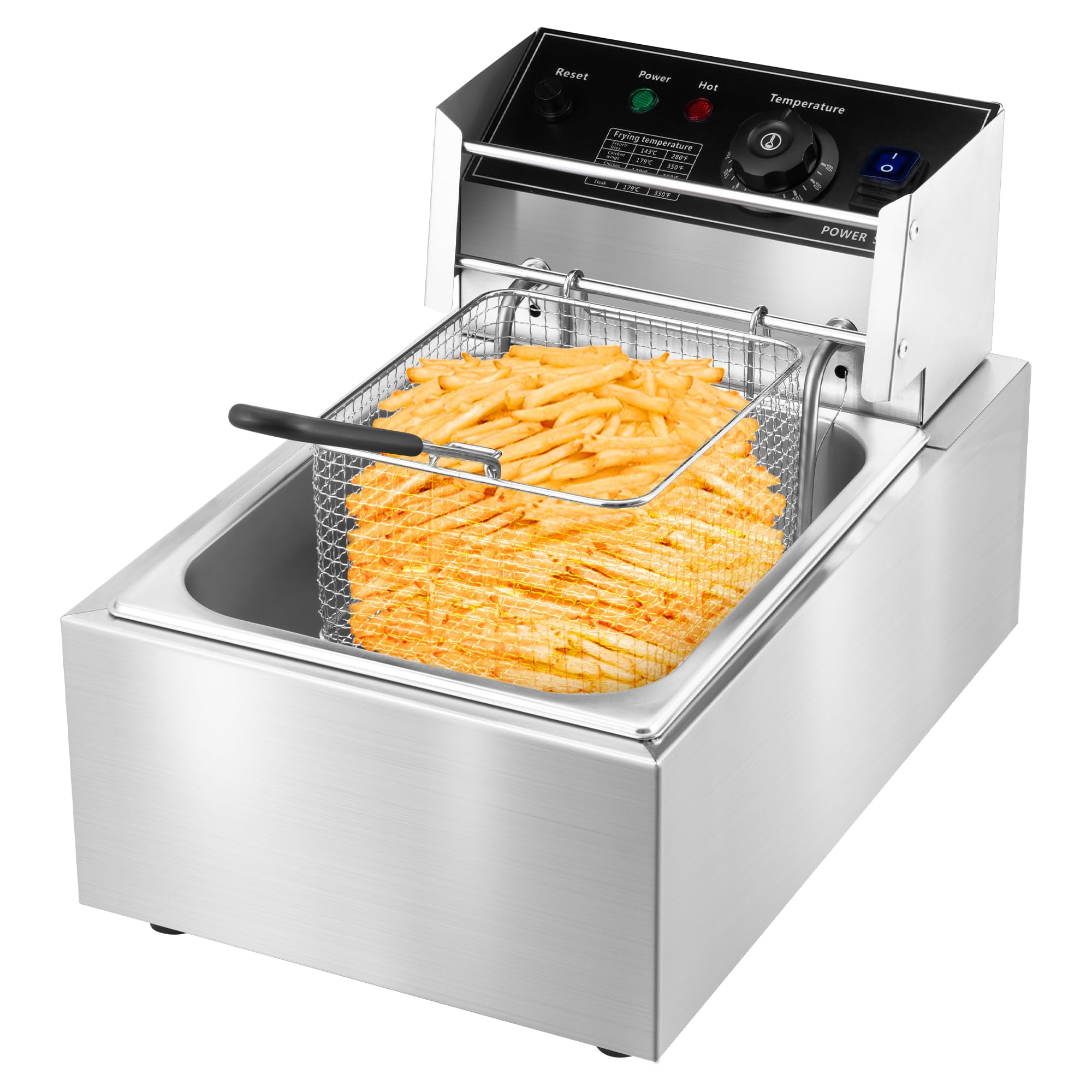 Rengue Electric Deep Fryer, 10L Large Countertop Deep Fryer with Basket ...