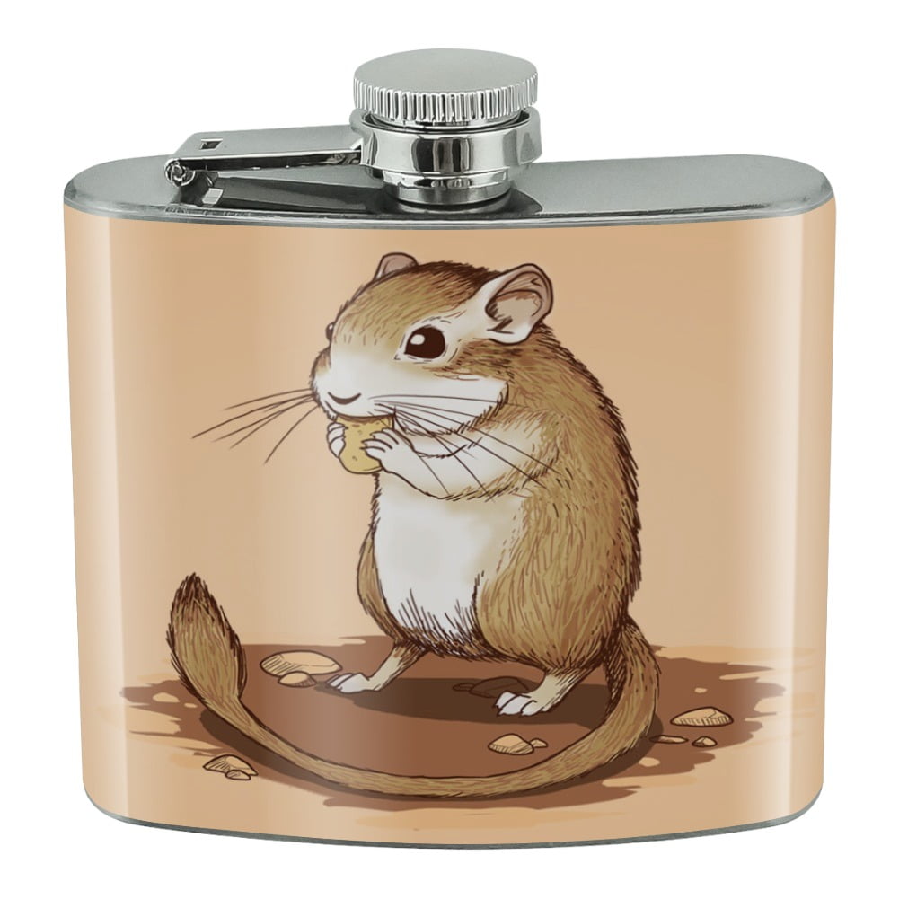 Gerbil Cute Rodent Pet Stainless Steel 5oz Hip Drink Kidney Flask ...