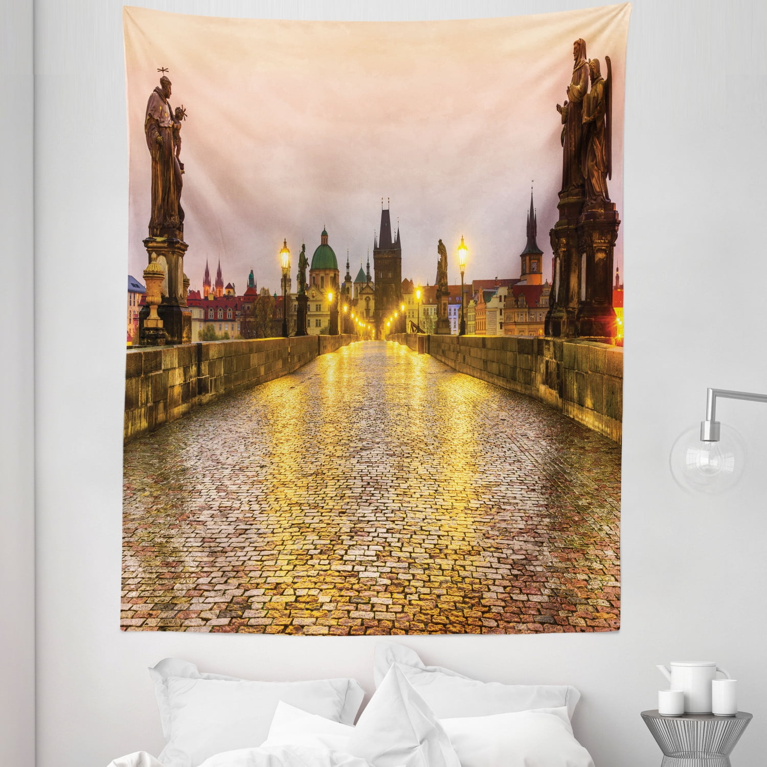Cityscape Tapestry, Charles Bridge Old Town Prague Czech Republic with ...