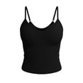 JGGSPWM Women Ribbed Tank Top Built in Bra Camisole Adjustable ...