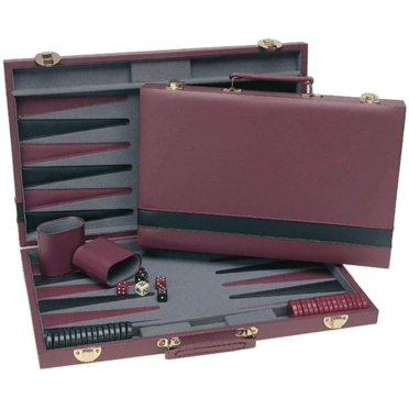 Black Leatherette Backgammon Set - Walmart.com