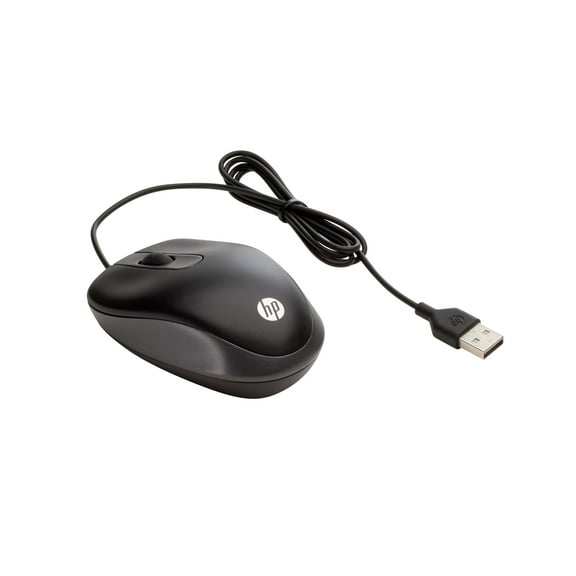 HP Black Wired USB Optical Mouse, 2-Button with Scroll Wheel ...