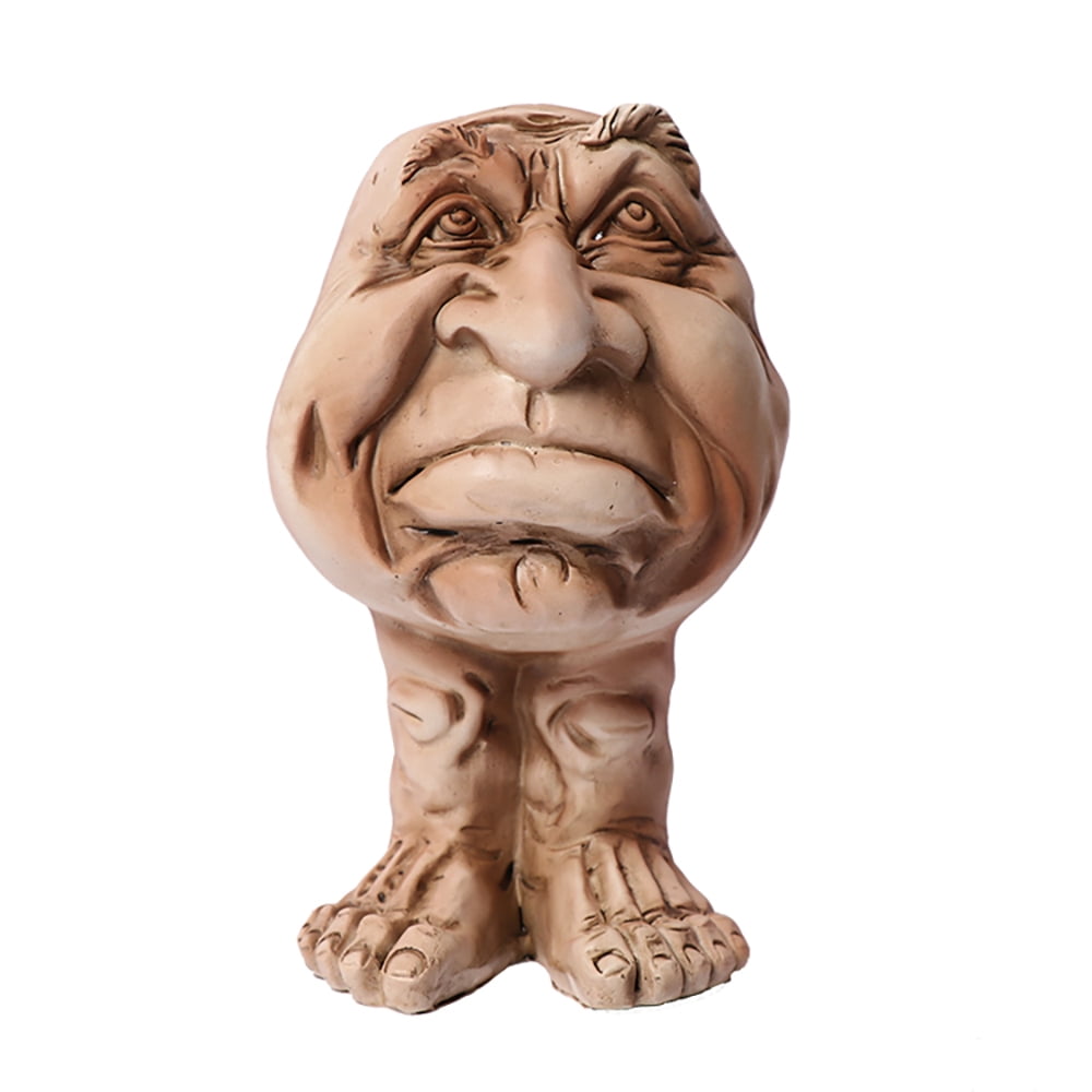 ViiTech Resin Muggly Face Ornament Funny Muggly Face Flower Pot ...