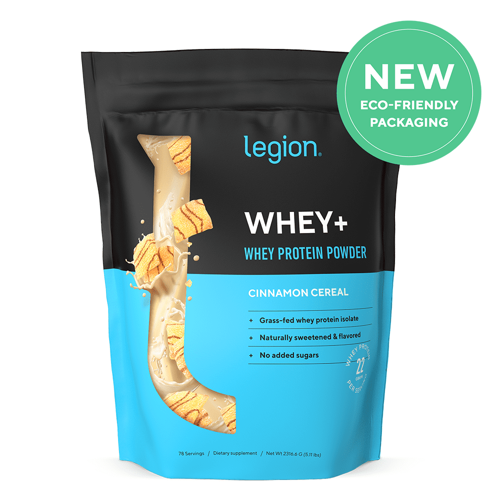 Legion Whey+ Whey Isolate Protein Powder, Cinnamon Cereal, 78 Servings ...
