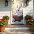KOYPTL Easter Door Cover 35"x71",Cute Bunny & Colorful Eggs Design ...