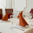 6 Pcs Burnt Orange Solid Color Napkins, 43x43 Cm, Cotton Polyester ...