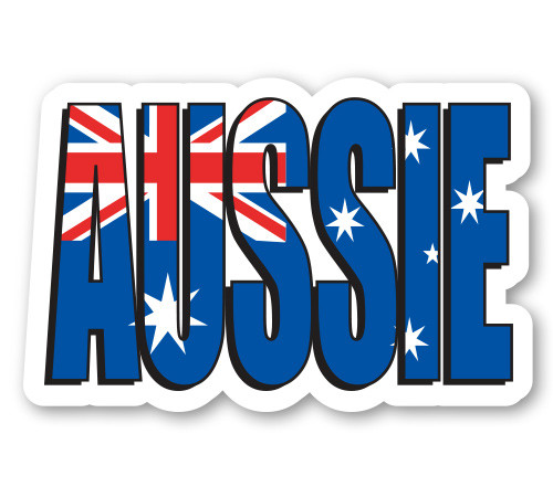Aussie Australian - 3" Vinyl Sticker - For Car Laptop Water Bottle ...