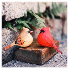 Diy-Science Edu Handmade Wood Northern Cardinal Figurine, 3.9'' High ...