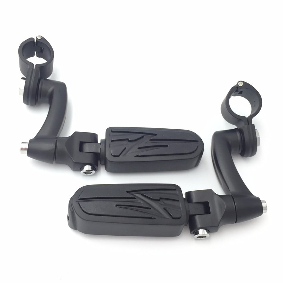 HTT-MOTOR Black Adjustable Peg Mounting Kit Lightning Style Foot Peg ...