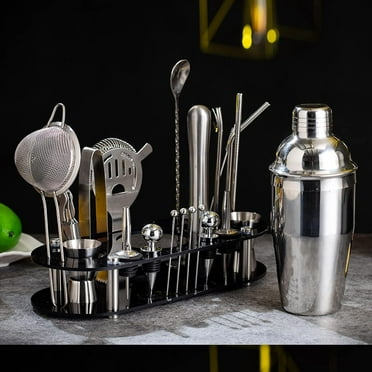 Cocktail Shaker Set, 23 Pieces Boston Stainless Steel Bartender Set ...
