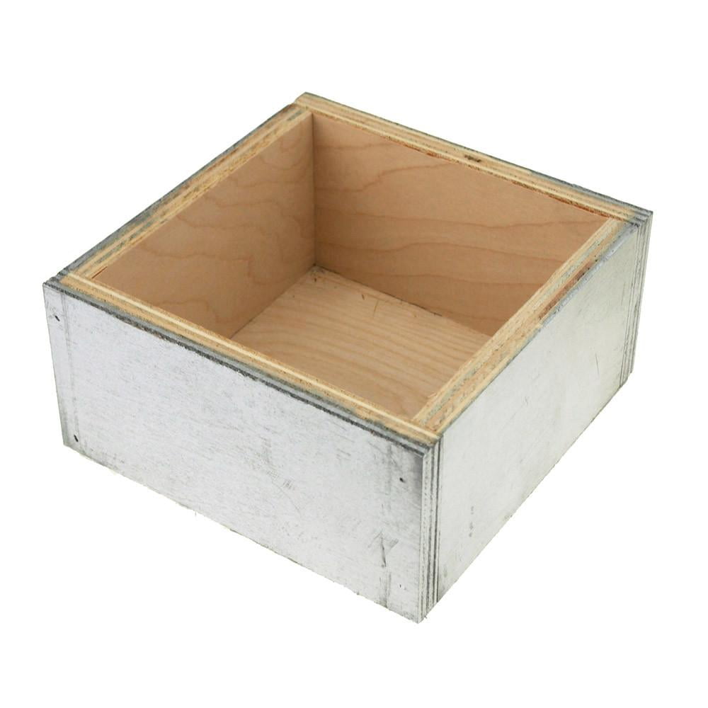 Square Wooden Crate, 6-Inch x 6-Inch, Silver - Walmart.com