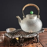 Iron Teapot Warmer Stand Coaster Accessory Practical Both Side Handle ...