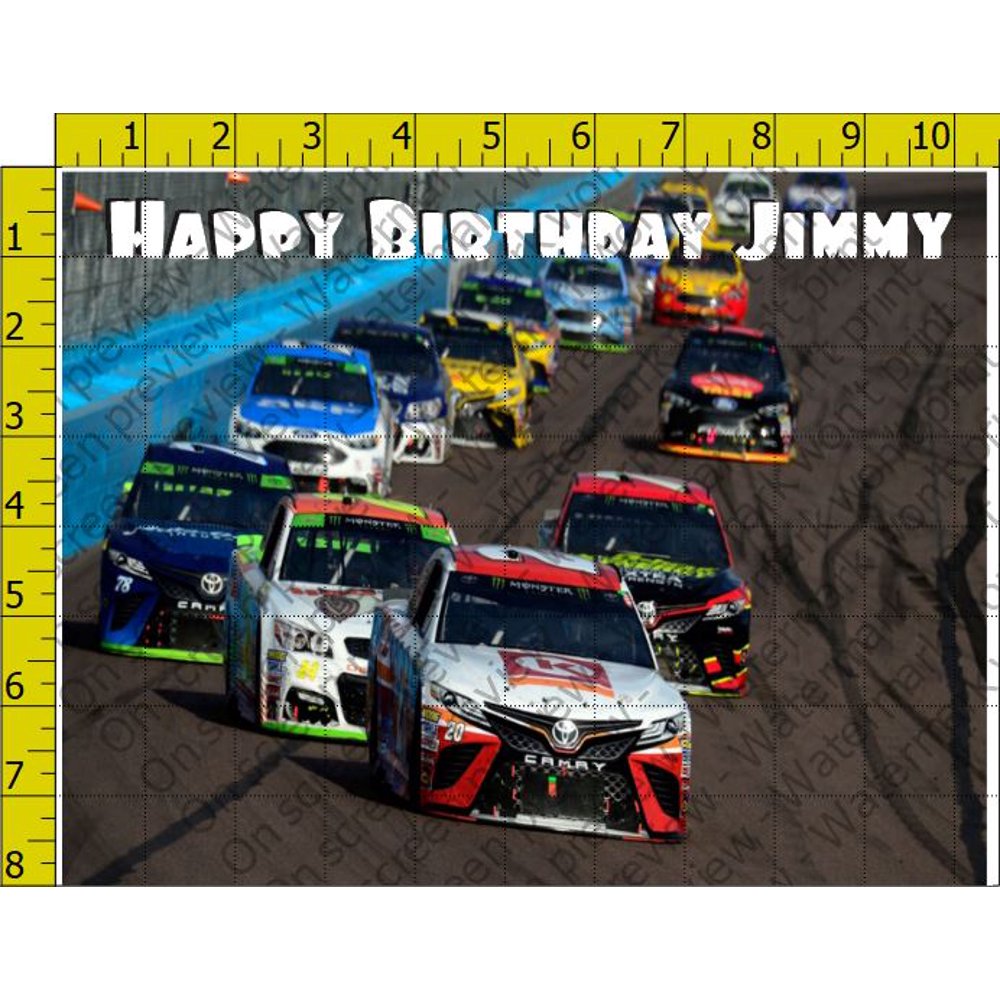 Nascar Racing Track Personalized Birthday Edible Frosting Image 1/4 ...