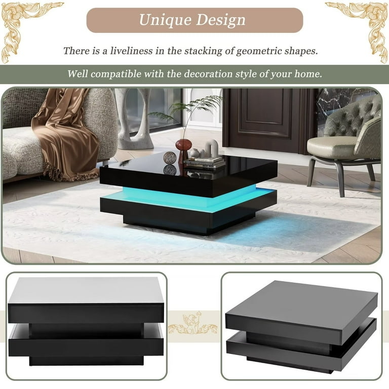 Black Low Square Coffee Table