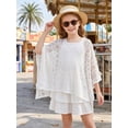 Bigetiay Girls Swimwear Cover Up Knit Crochet Beach Lightweight Sun ...