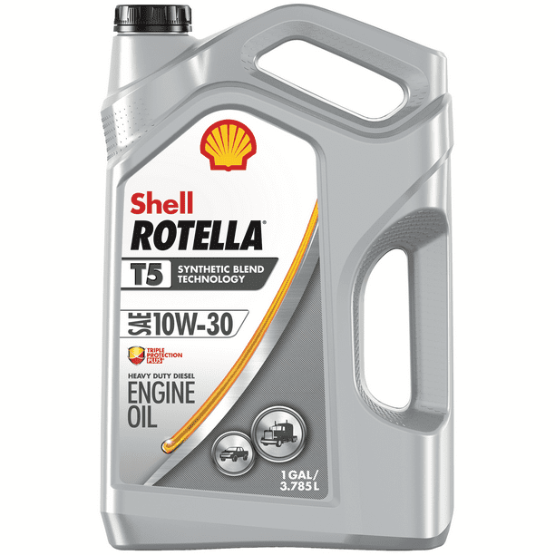 Shell Rotella T5 Synthetic Blend 10W-30 Diesel Engine Oil, 1-Gallon ...